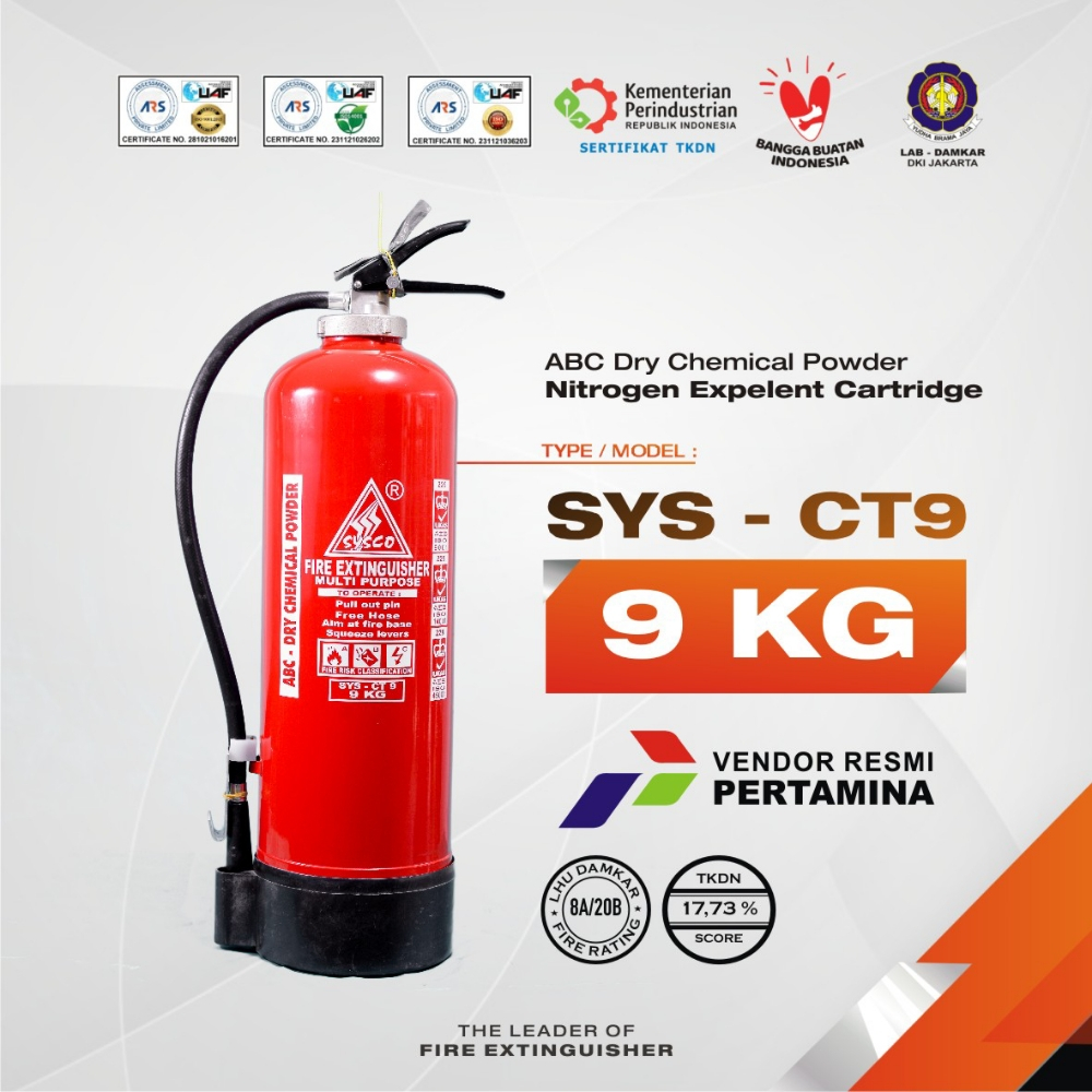 Jual APAR ABC DRY CHEMICAL POWDER N.E.C 9 Kg - Alat Pemadam Api Premium ...
