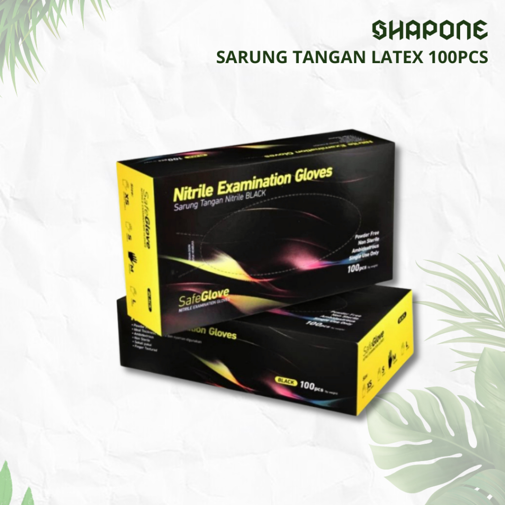 Jual Sarung Tangan Latex Hitam Nitril Black Non Powder Box Isi 100pc ...