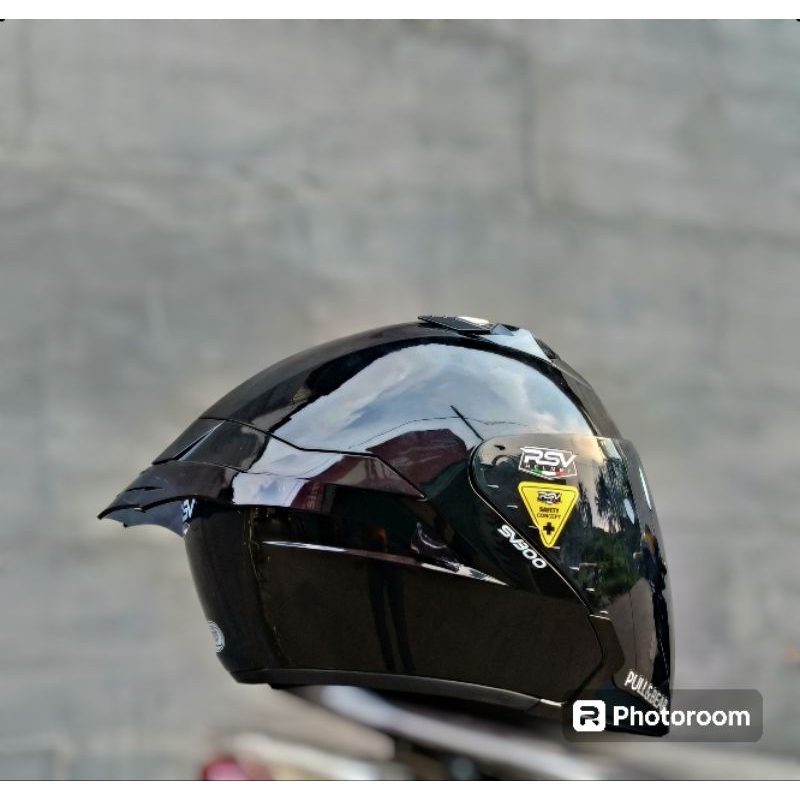 Jual HELM RSV SV300 BLACK PAKET SPOILER DOBLE VISOR,SLOT INTERCOM | Shopee Indonesia