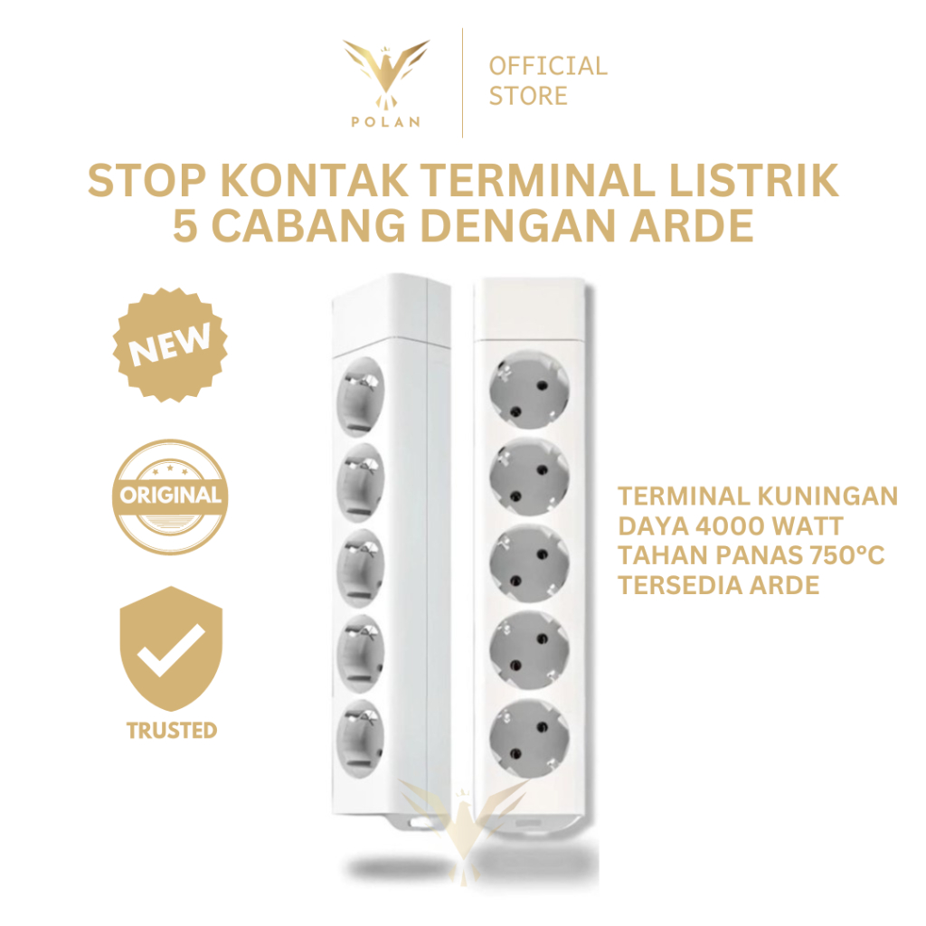 Jual STOP KONTAK COLOKAN TERMINAL LISTRIK 5 LUBANG CABANG DENGAN ARDE ...