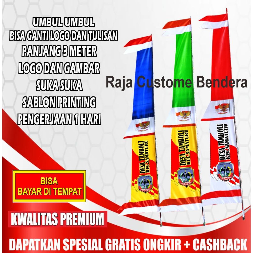 Jual umbul umbul custom/bendera custom | Shopee Indonesia