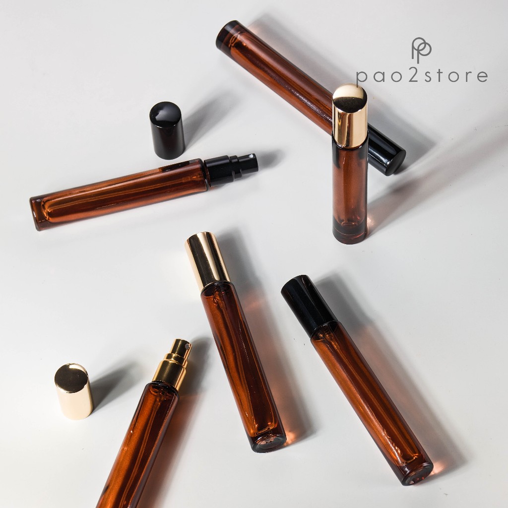 Jual Botol Spray 10ml Kaca TEBAL - AMBER / Coklat Tutup Metal Model Pen - Parfum Refillable ...