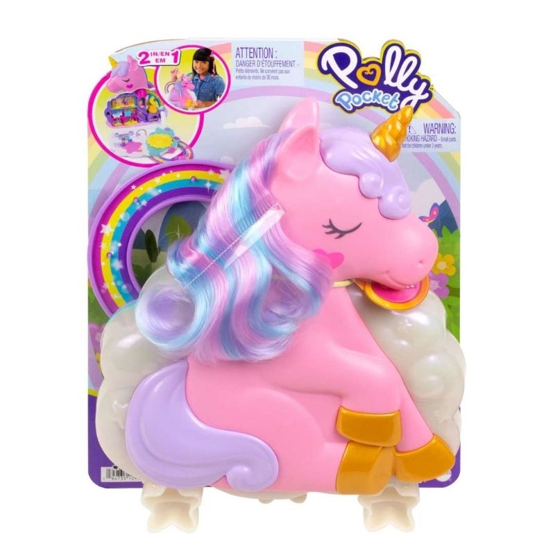 Jual Mainan Polly Pocket Rainbow Unicorn Salon Playset HKV51 - Mainan ...