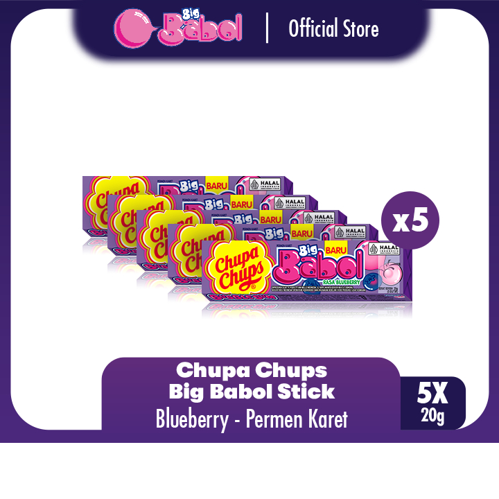 Jual Chupa Chups Big Babol Blueberry Stick 20g - Permen Karet Rasa ...
