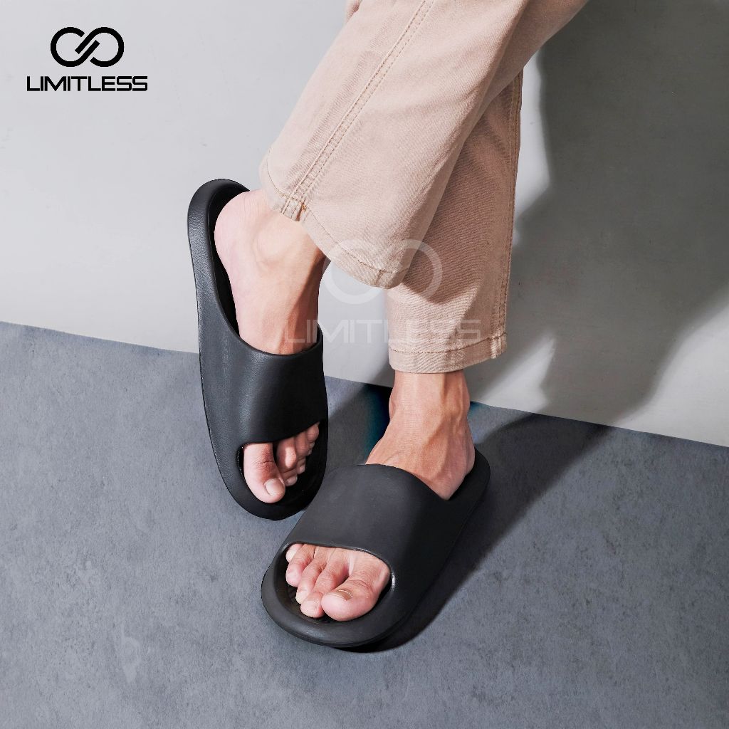 Jual Limitless - Sandal Pria Selop Slop Premium Sendal Pria Polos Karet ...
