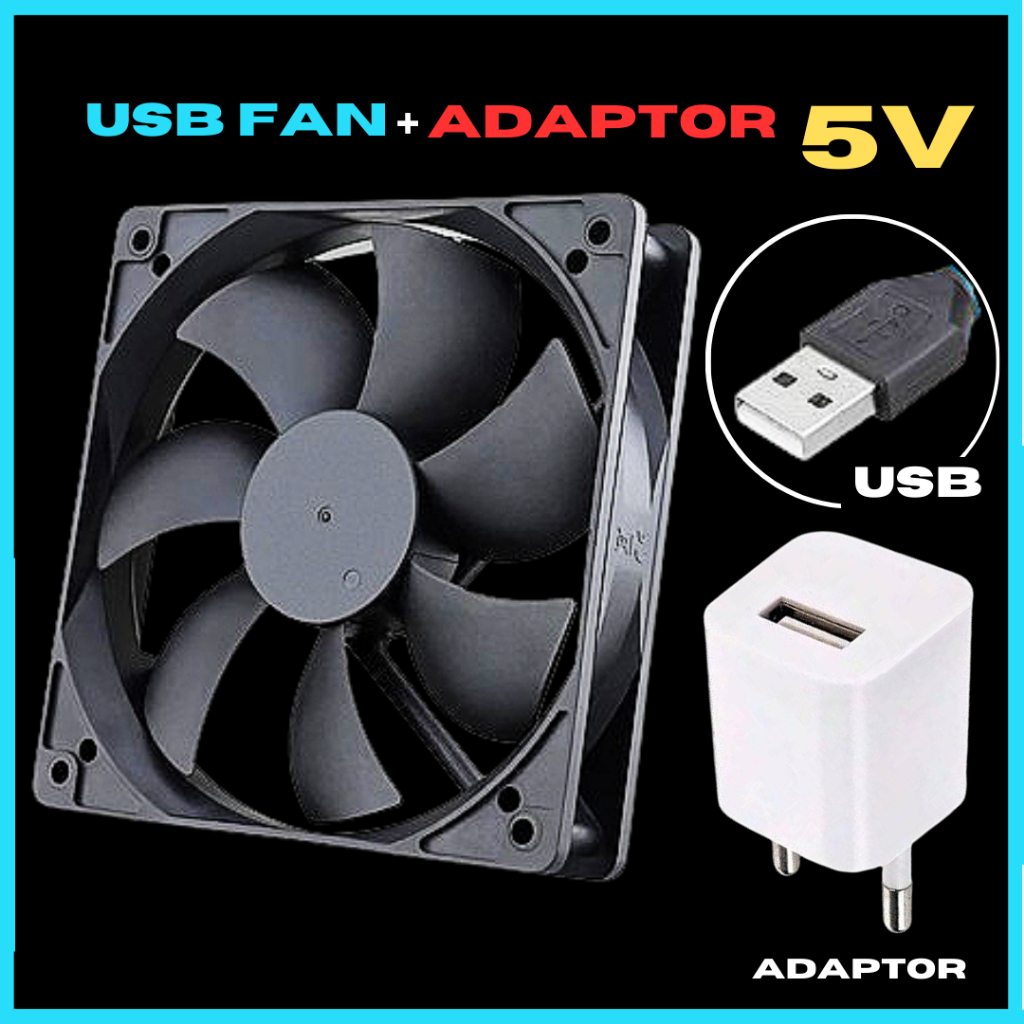 Jual Kipas USB fan Pendingin Stb Hp Laptop Amplifier 5 Volt 12 cm ...