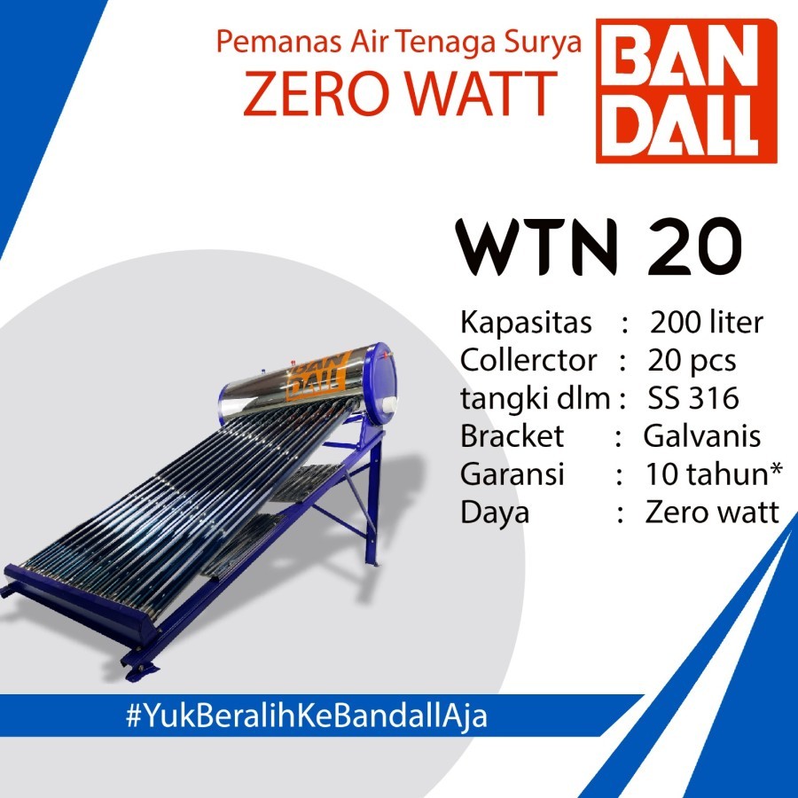 Jual WATER HEATER PEMANAS AIR BANDALL WTN 20 ZERO WATT | Shopee Indonesia