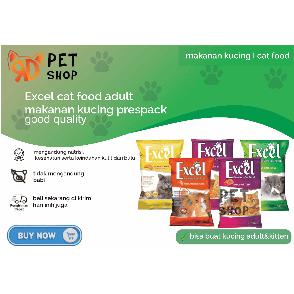 Jual excel adult 500gram dry food frespack makanan kucing | Shopee ...