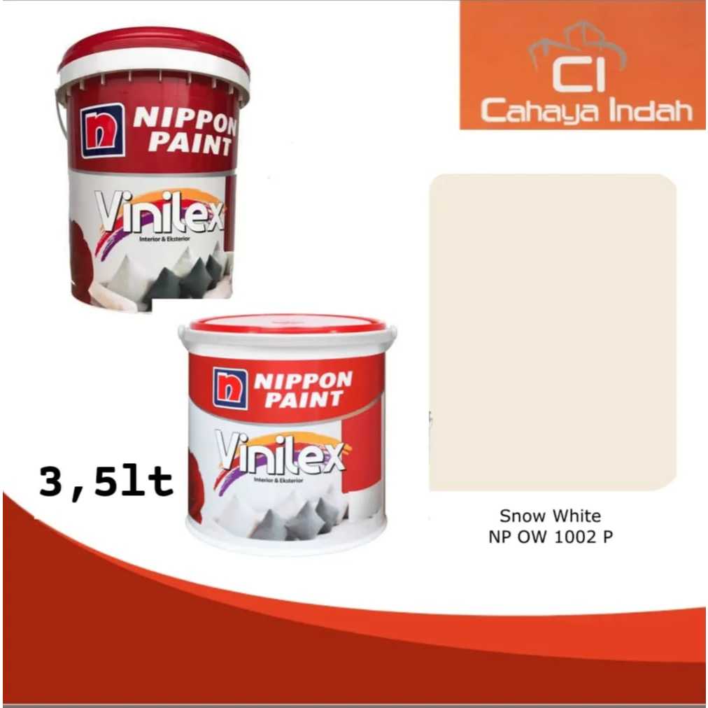 Jual Nippon Vinilex 5000"Snow White"1002P (Tinting) -3,5lt- Cat Tembok ...