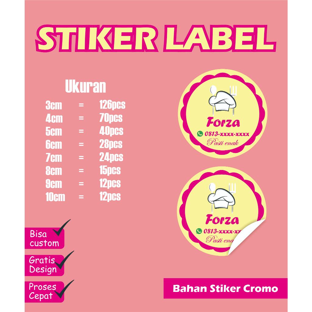 Jual STIKER LABEL BULAT BAHAN CROMO | Shopee Indonesia