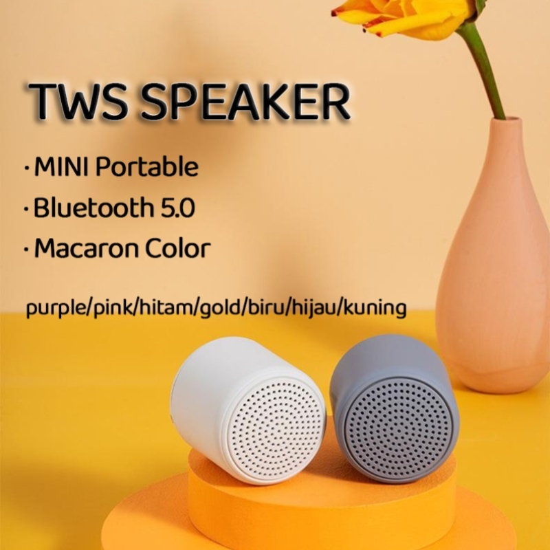 Jual Wireless Audio Portable Speakers TWS Speaker Bluetooth Macaron ...