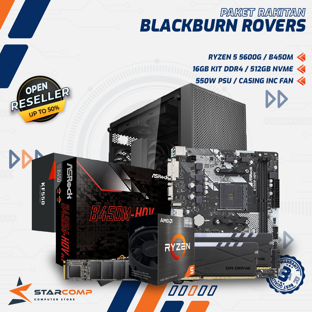 Jual PC RAKITAN RYZEN 5 5600G B450M 16GB RAM 512GB NVME 550W | Shopee ...