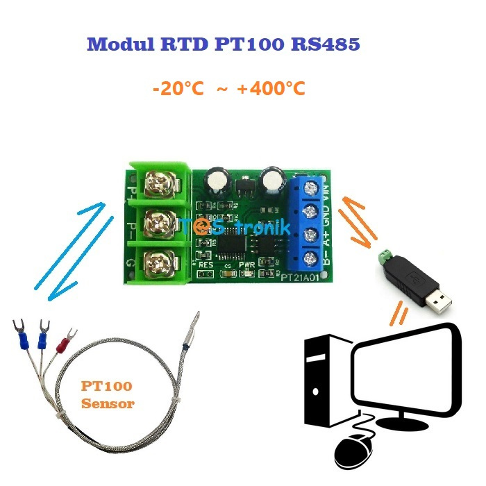 Jual RTD PT100 Transmitter RS485 Modbus RTD Modul Temperature Sensor RS485 | Shopee Indonesia