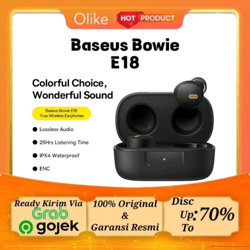 Jual Baseus Bowie E18 True Wireless Earphones 25H-Listening IPX4 ENC ...
