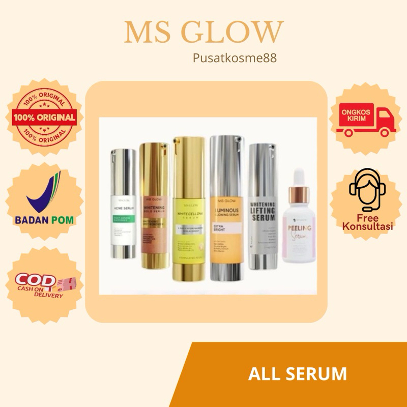 Jual SERUM MS GLOW ACNE / LIFTING/ PEELING/ LUMINOUS SERUM / WHITENING ...