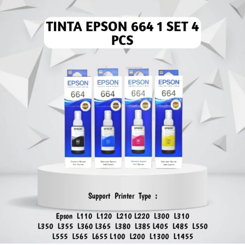 Jual TINTA EPSON 664 ORIGINAL 1 SET 4 WARNA | Shopee Indonesia