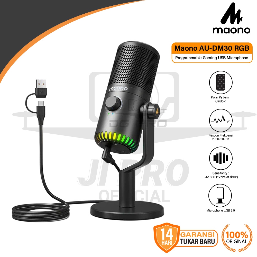 Jual Maono AU-DM30 RGB Programmable Gaming USB Microphone DM-30 Mic | Shopee Indonesia
