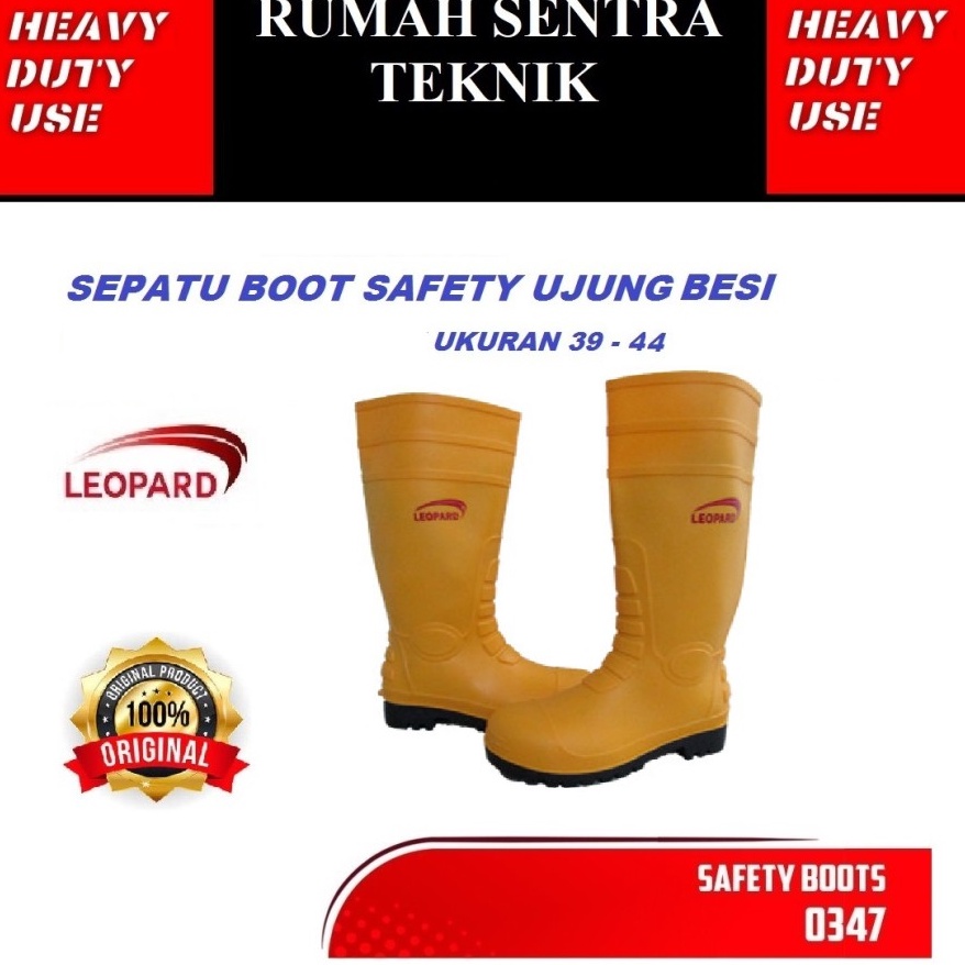 Jual ART J4Z Sepatu Boot Safety Karet Leopard Boots Ujung Besi Steel ...
