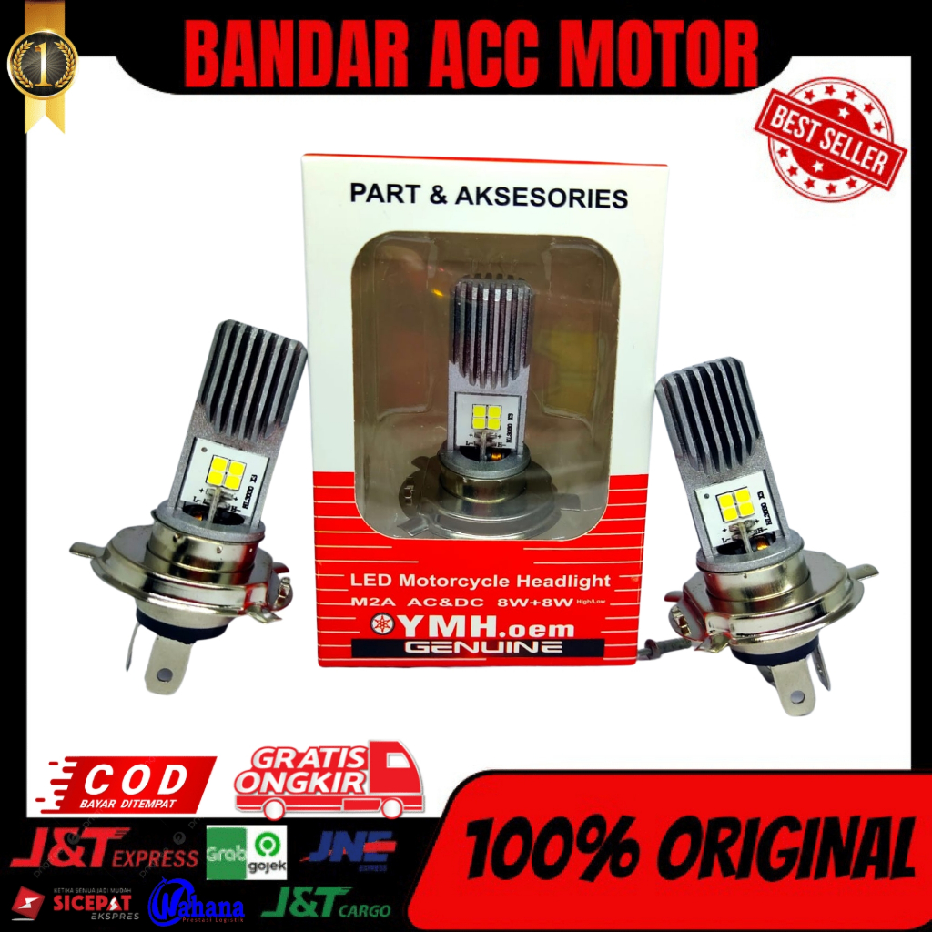 Jual Lampu Depan LED H4 LED MINI Utama Motor Bebek Matic Scoopy VIXION ...
