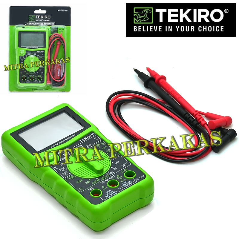 Jual TEKIRO DIGITAL MULTIMETER COMPACT / MULTI TESTER / AVO METER ...