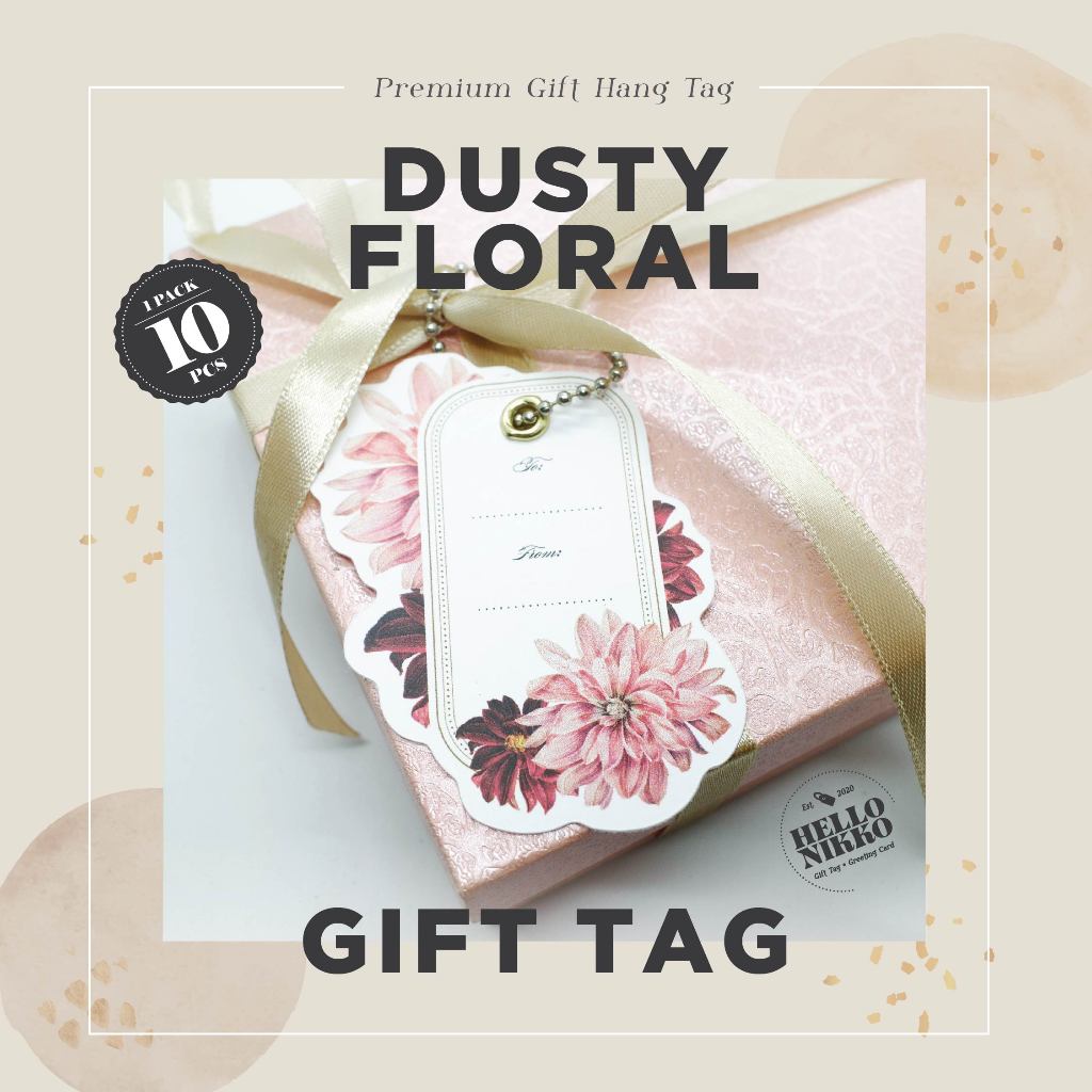 Jual Dusty floral gift tag - Hang tag kartu ucapan kado sticker hampers ...