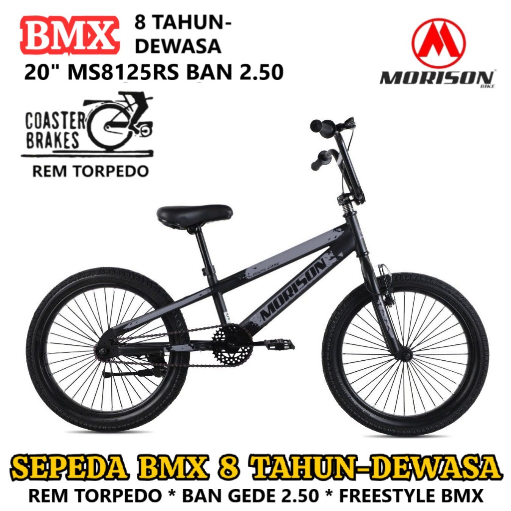 Jual Sepeda BMX Morison MS8125RS Rem Torpedo 20" Ban Gede 2.50 Coaster ...