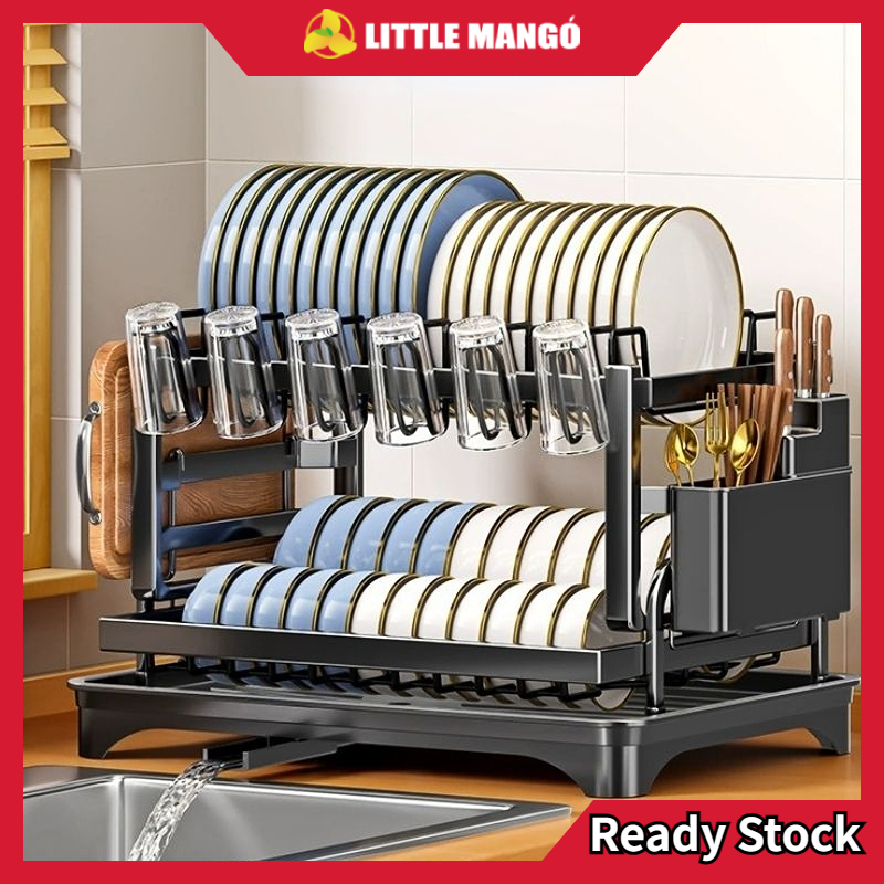 Jual Rak Piring Multifungsi Rak Cangkir Dapur Stainless Steel ...
