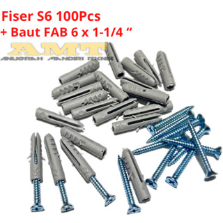 Jual S6 Paku Dinding Baut Dinding isi 100 pcs + Sekrup Ukuran 6x1-1/4" isi 100 PCs | Shopee ...
