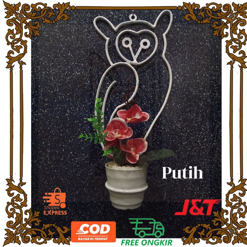 Jual Rak Bunga Besi Owl Rak Bunga Unik Rak bunga dinding Diameter ...