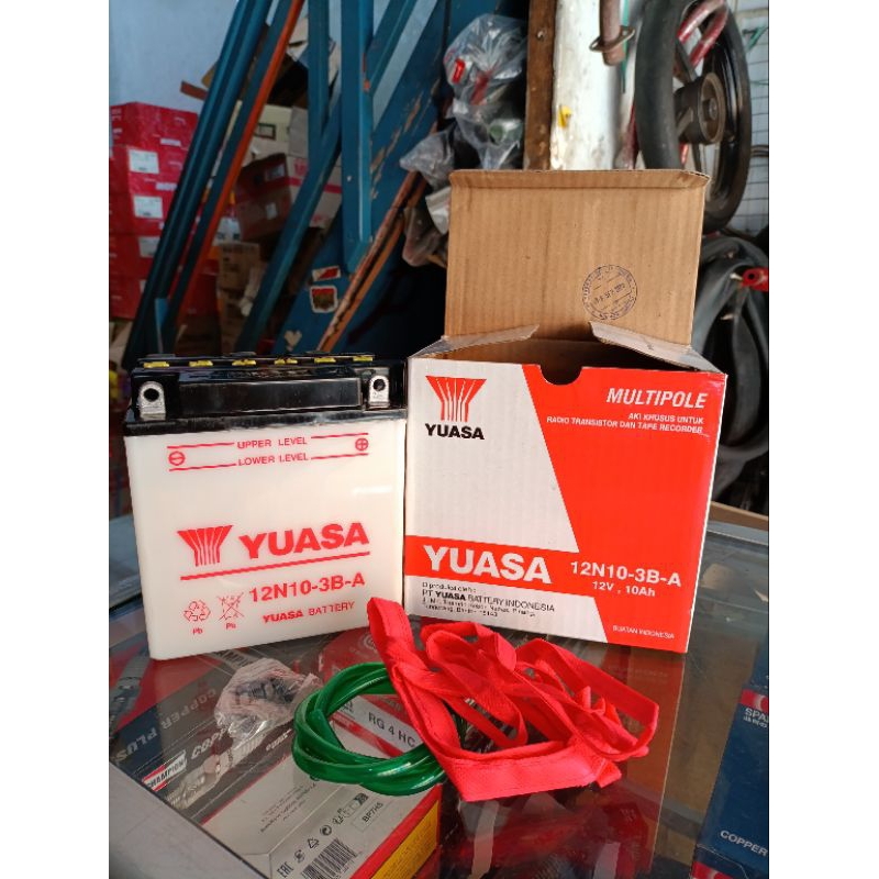 Jual N AKI YUASA MULTI POLE ORIGINAL 12N10 3B A UNTUK RODA 3 VIAR TOSSA 12V 10AH YUASA | Shopee ...