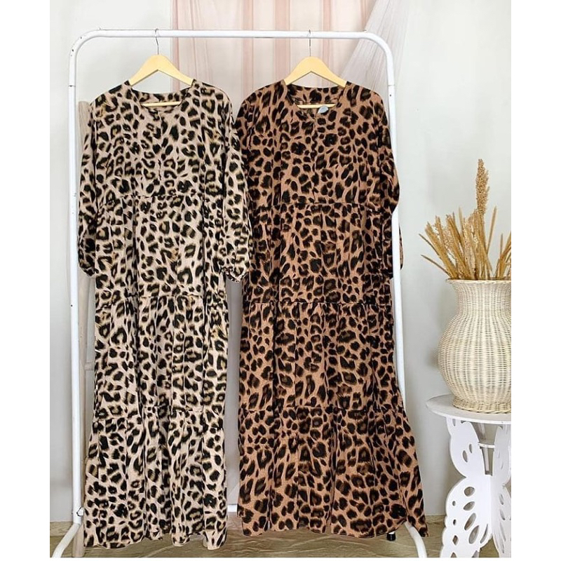 Jual Gamis leopard standar jumbo motif macan tutul terbaru bahan rayon ...