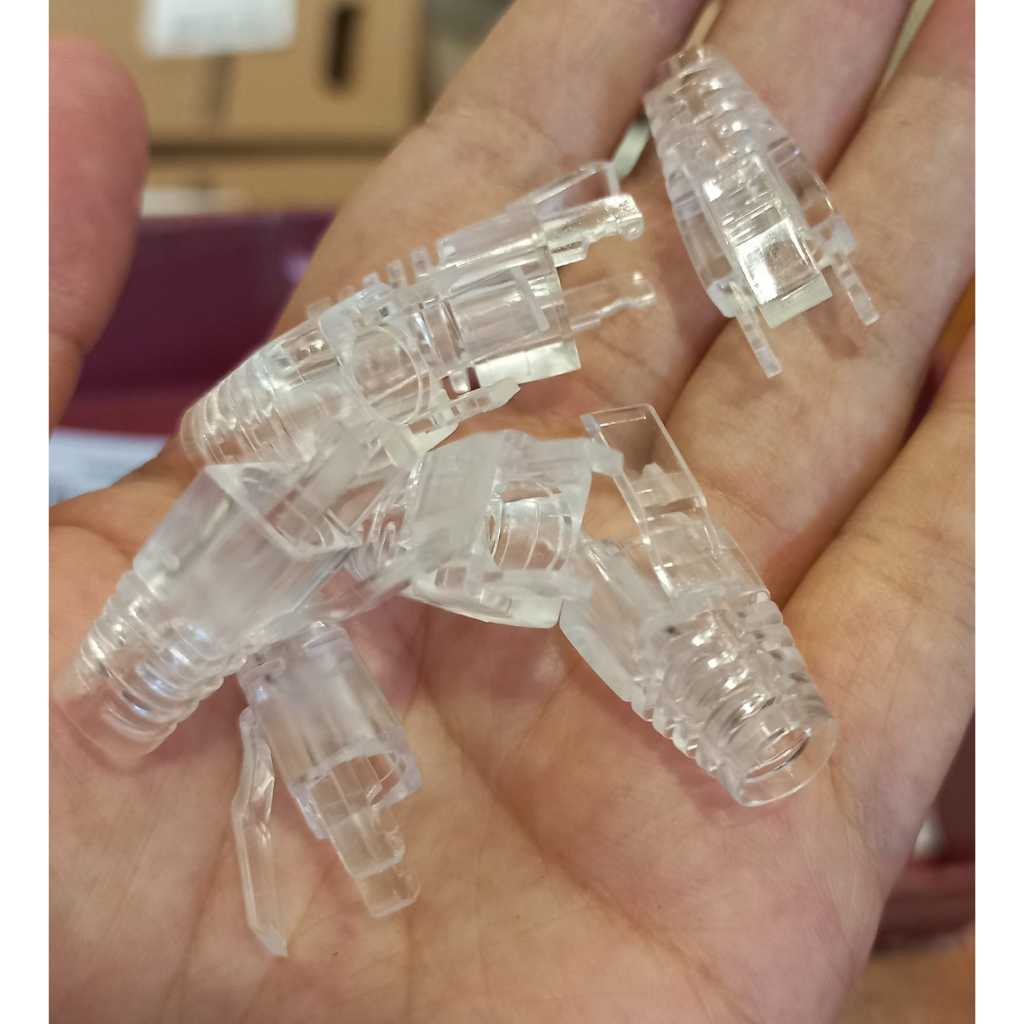 Jual Plug Boot Plugboot konektor RJ45 Cat5e Cat6 Transparan Bening isi ...
