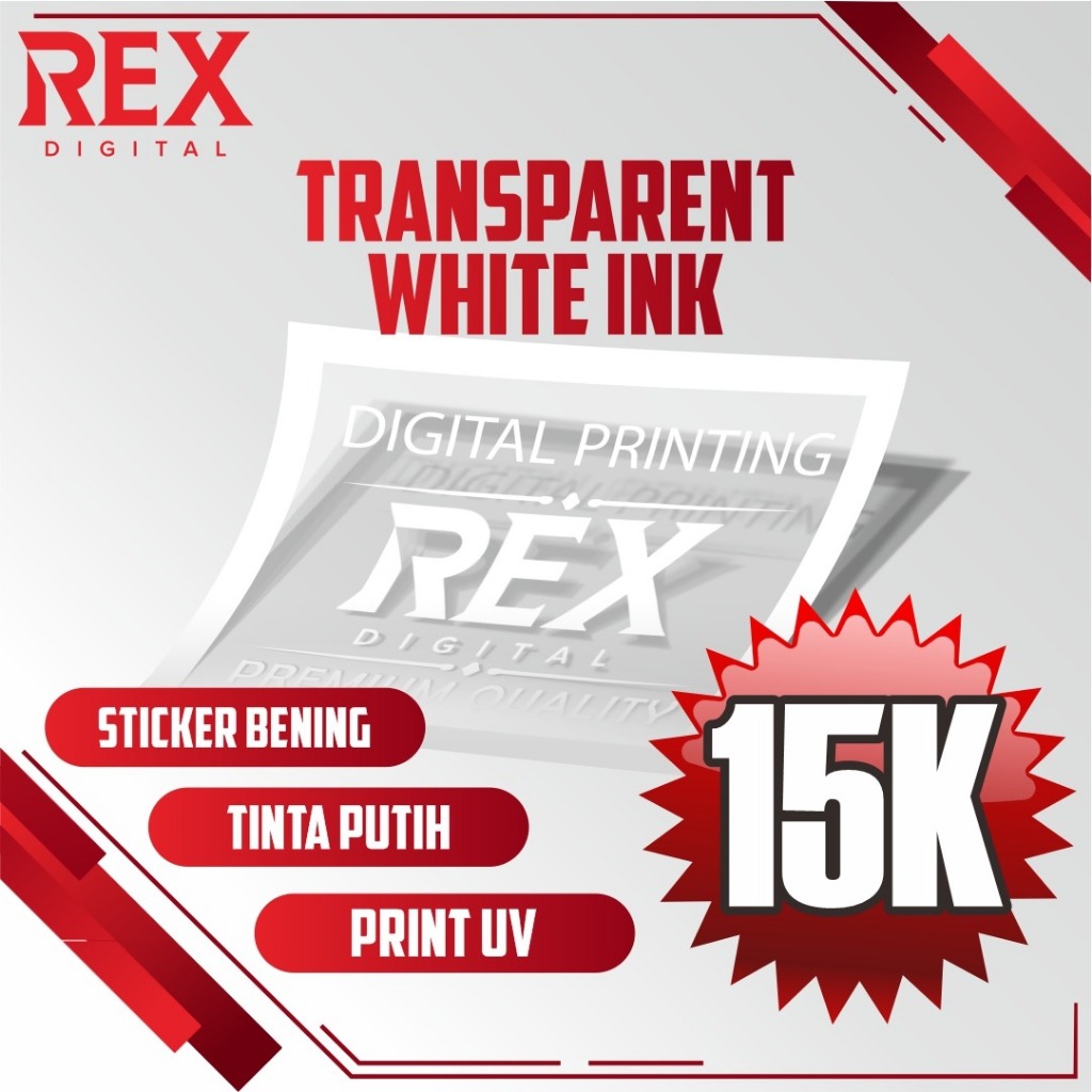 Jual Cetak Stiker Transparan A3+ Tinta Putih / Print Transparent White ...