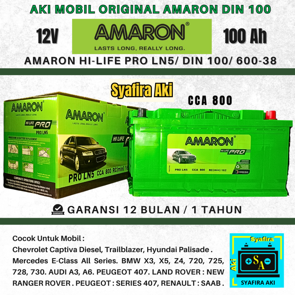 Jual Aki Mobil Mercy C V M E Class Din 100 60044 60038 Amaron Accu ...