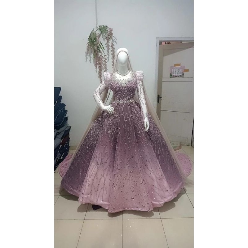 Jual GAUN PENGANTIN BERBY | GAUN PREMIUM MEWAH| BAJU PENGANTIN MUSLIMAH ...