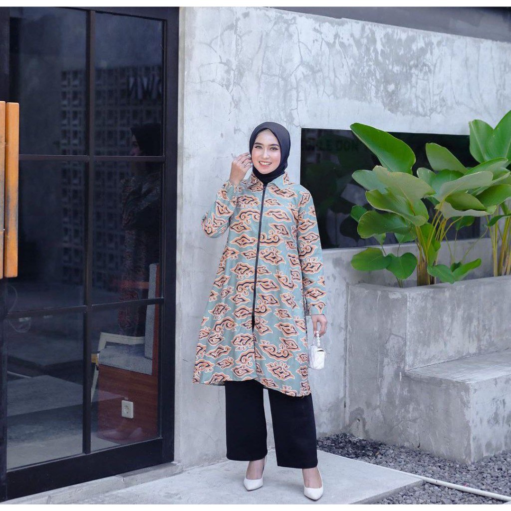 Jual Benang Raja Tunik Katun Batik Akatsuki Tosca | Shopee Indonesia