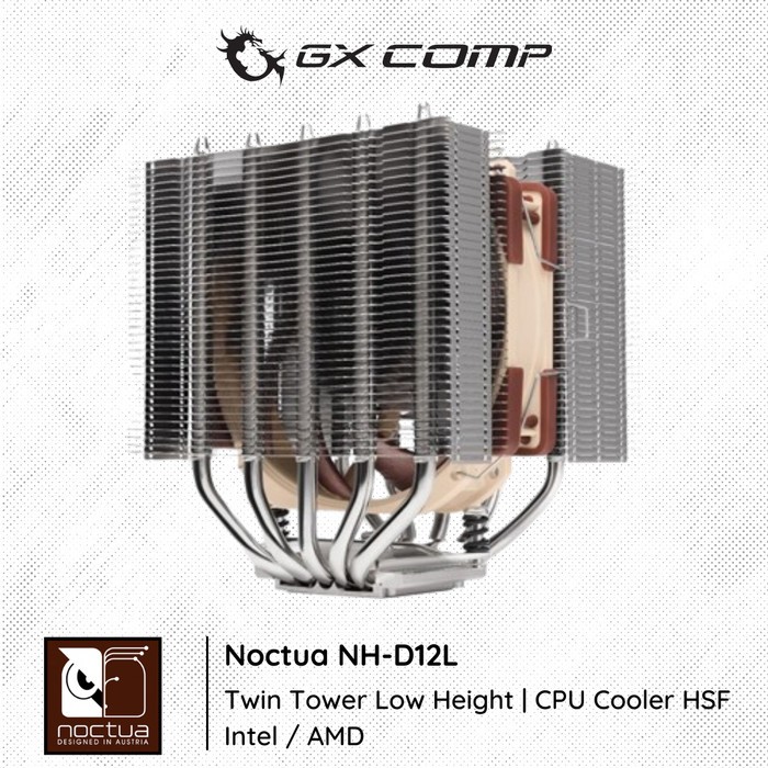 Jual Noctua NH-D12L | Twin Tower Low Height | CPU Cooler HSF Intel ...