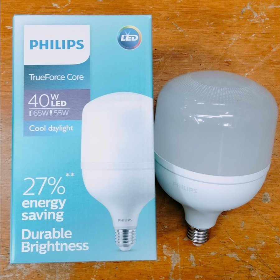 Jual lampu philips led tforce 30watt 40watt 50watt E27 6500K Cool ...