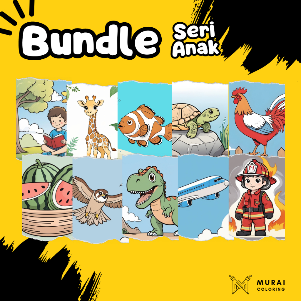 Jual Kertas Gambar Mewarnai - Bundle Seri Anak | Shopee Indonesia