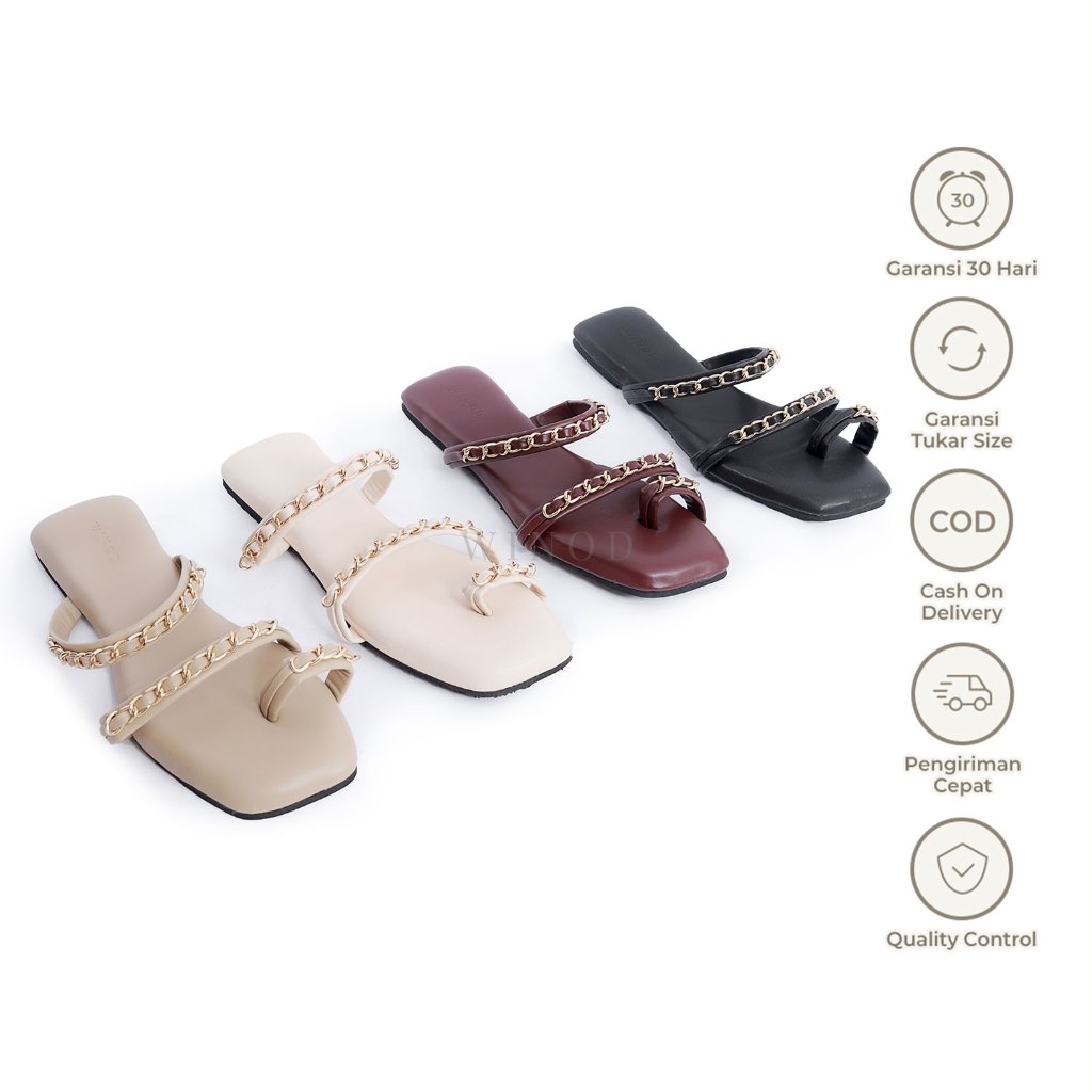Jual WINOD Ashya Sandal Wanita Teplek Slip On Daily | Shopee Indonesia