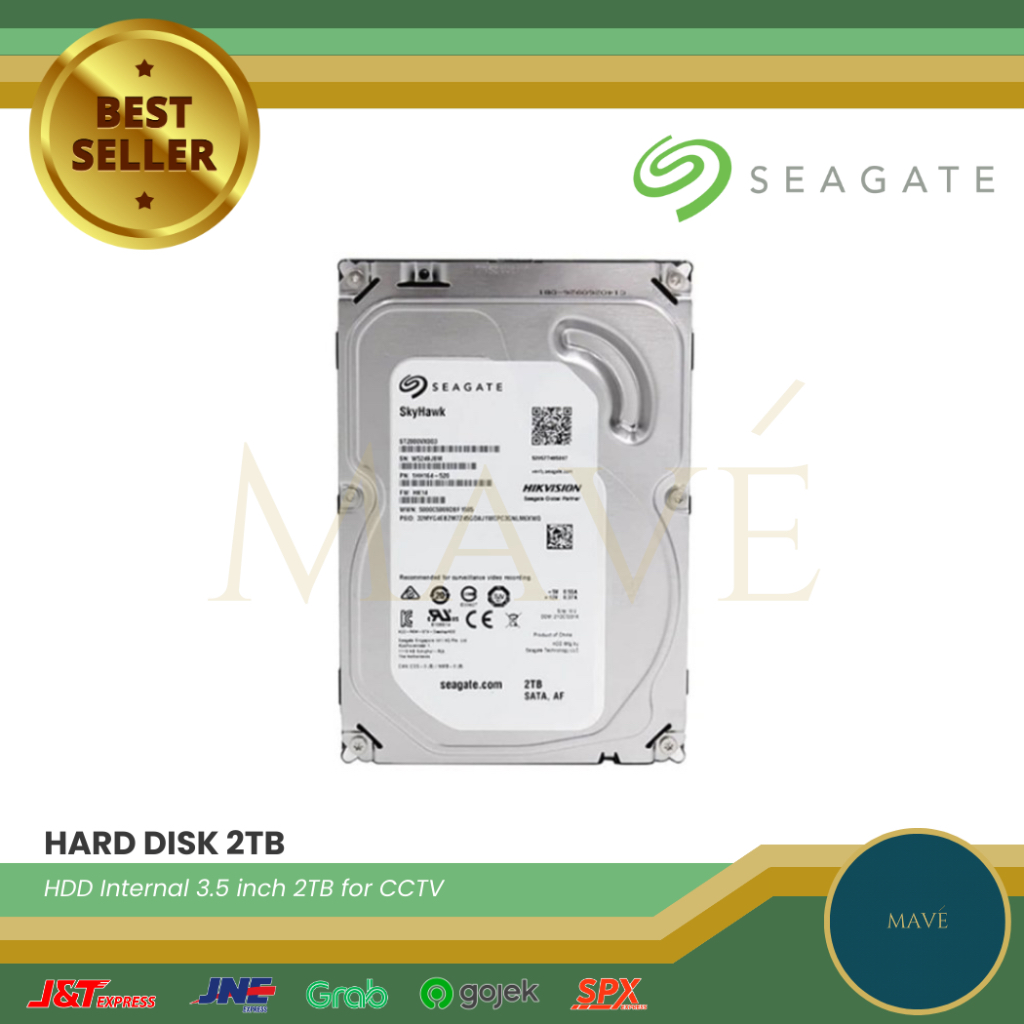 Jual Hard Disk HDD Internal 3.5 SEAGATE SKYHAWK Surveillance 2TB for CCTV | Shopee Indonesia
