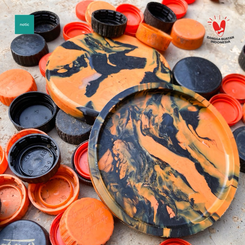 Jual Notic Coaster form recycled plastic waste tatakan gelas serba guna ...