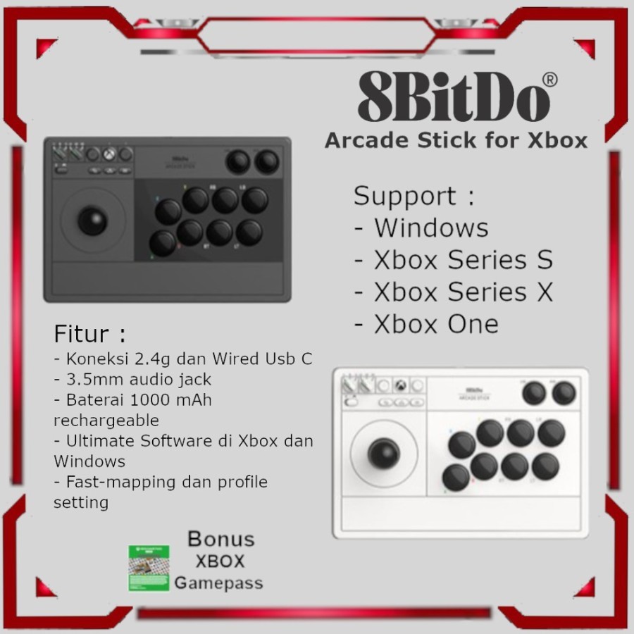 Jual 8Bitdo Arcade Stick Controller Game for Xbox Series S / X / Xbox ...