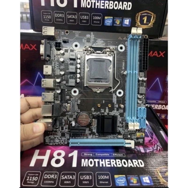 Jual MOTHERBOARD H81 MURAH POWERMAX H81 SOCKET 1150 DDR3 + SLOT NVME ...