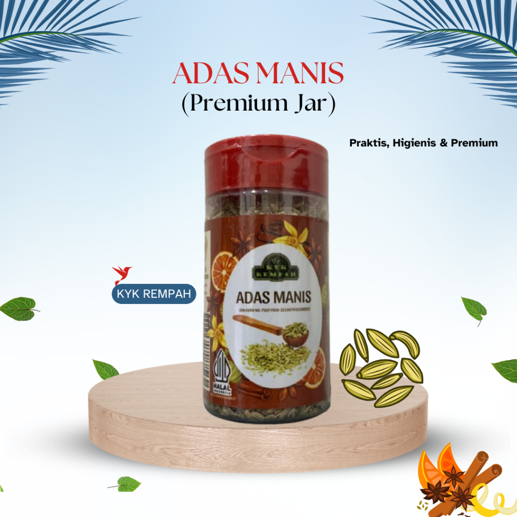 Jual Adas Manis Utuh Premium JAR | Fennel | Bumbu Dapur Praktis | KYK ...
