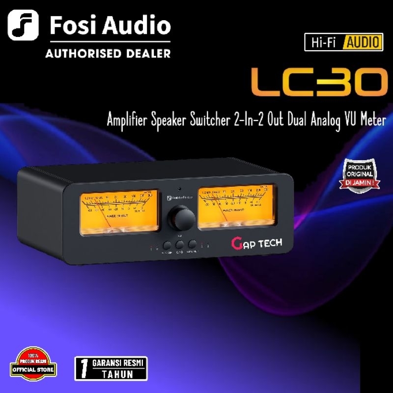 Jual Fosi Audio LC30 / LC 30 Amplifier Speaker Switcher 2-In-2 Out Dual Analog VU Meter Original ...