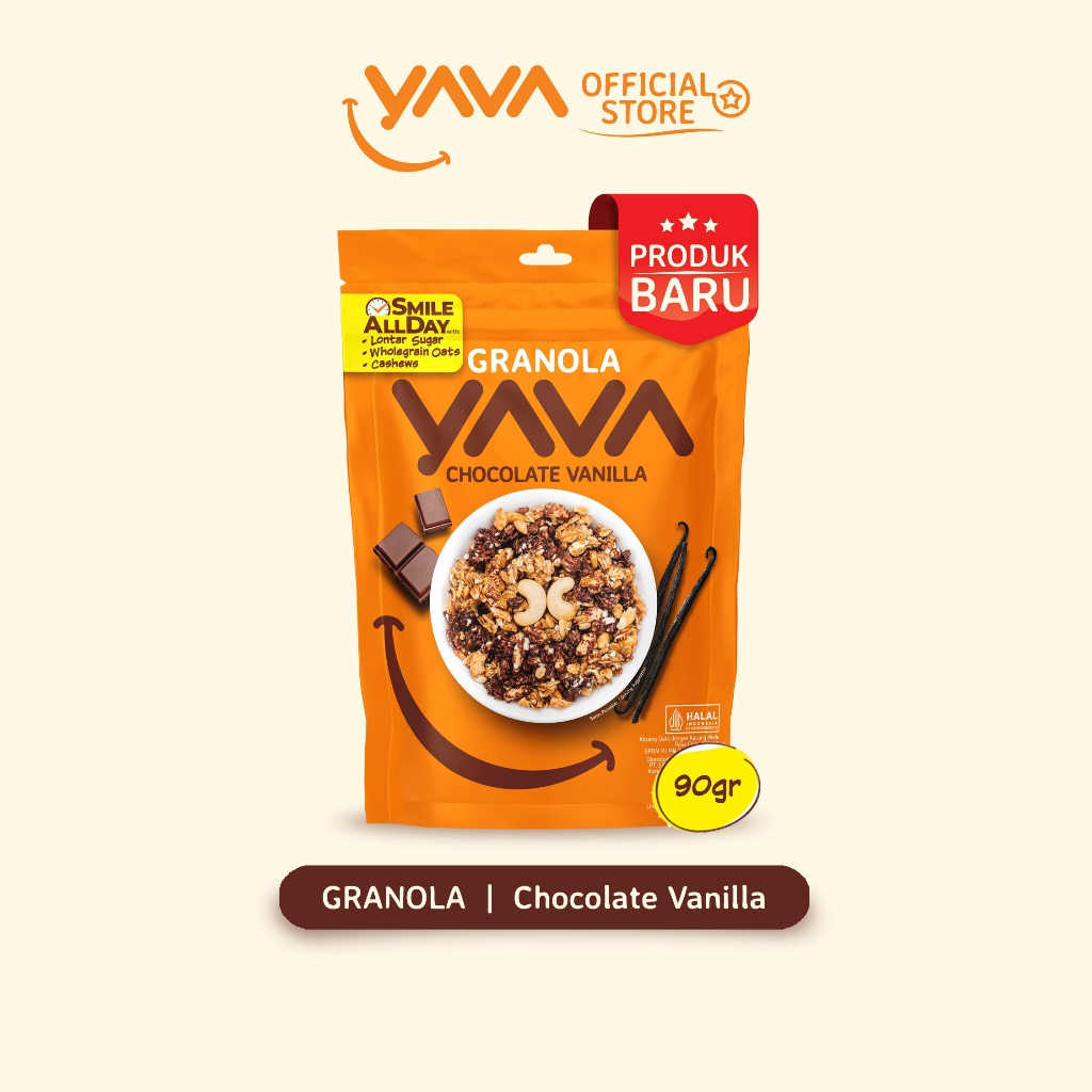 Jual YAVA Granola Chocolate Vanilla 90g | Shopee Indonesia