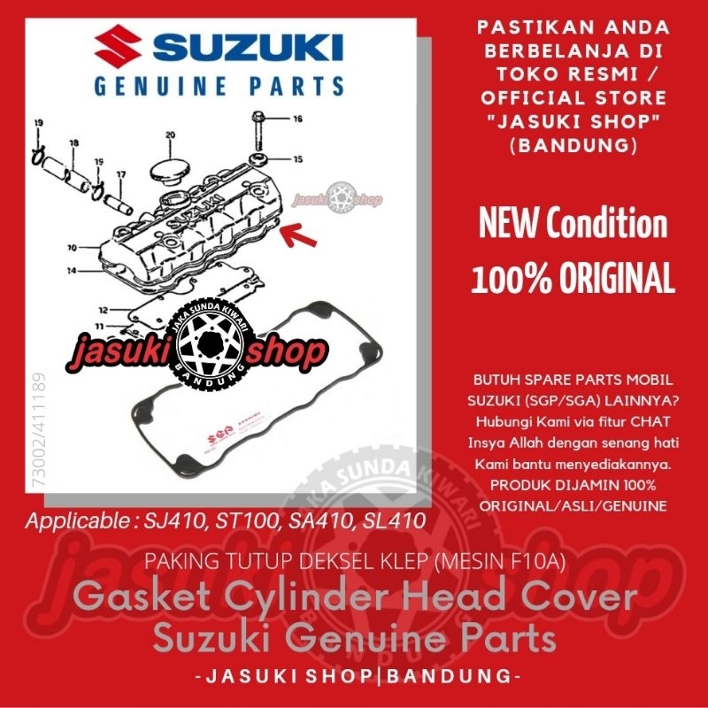 Jual Gasket Packing Paking Cover Tutup Cylinder Head Deksel Suzuki Jimny Katana Sierra SJ410 ...