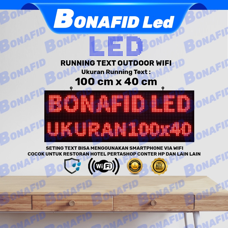 Jual Tulisan berjalan LED running text, OUTDOOR, 100cm x 40cm | Shopee ...