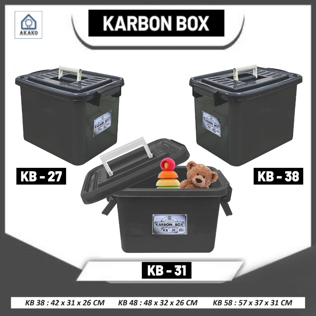 Jual Kontainer Box Plastik Container KARBON Box PUMA AKAKO FULL HITAM ...